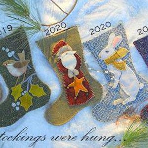 Red Fox Stocking Wool Appliqué Embroidery DIGITAL Jpeg and PDF PATTERN ...