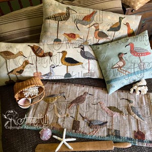 Piper's Perches Shore Birds Collection 1 Wool Appliqué Embroidery ...