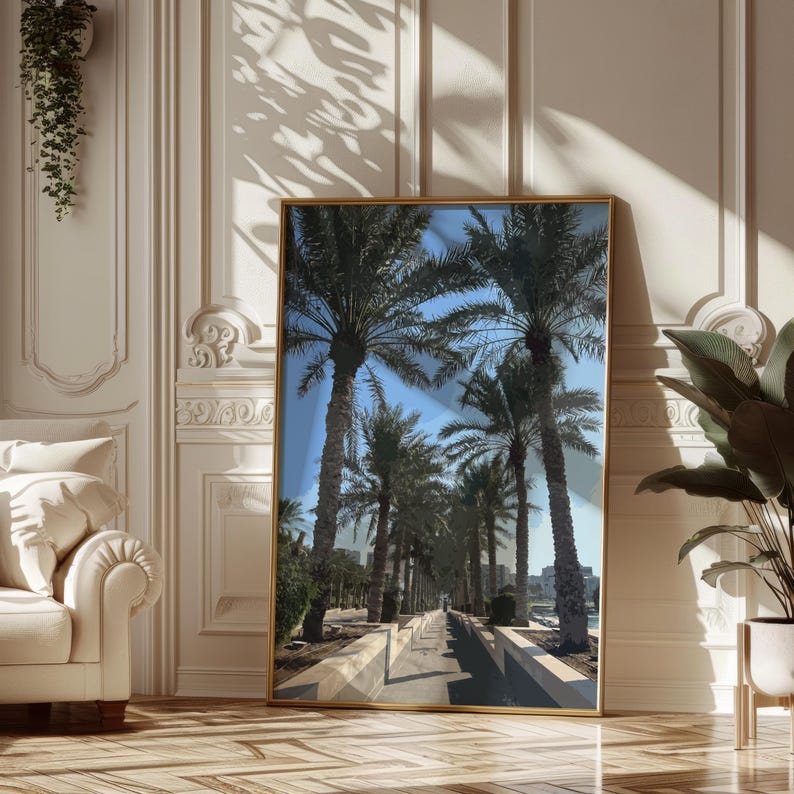 Palm Tree Path Art | Wall Art Print | Digital Download - Etsy UK
