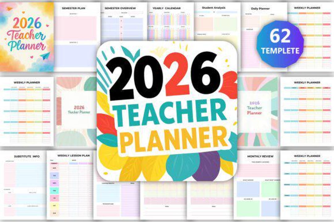 2026 Teacher Planner Canva Template - KDP Interior Ready to Upload ...