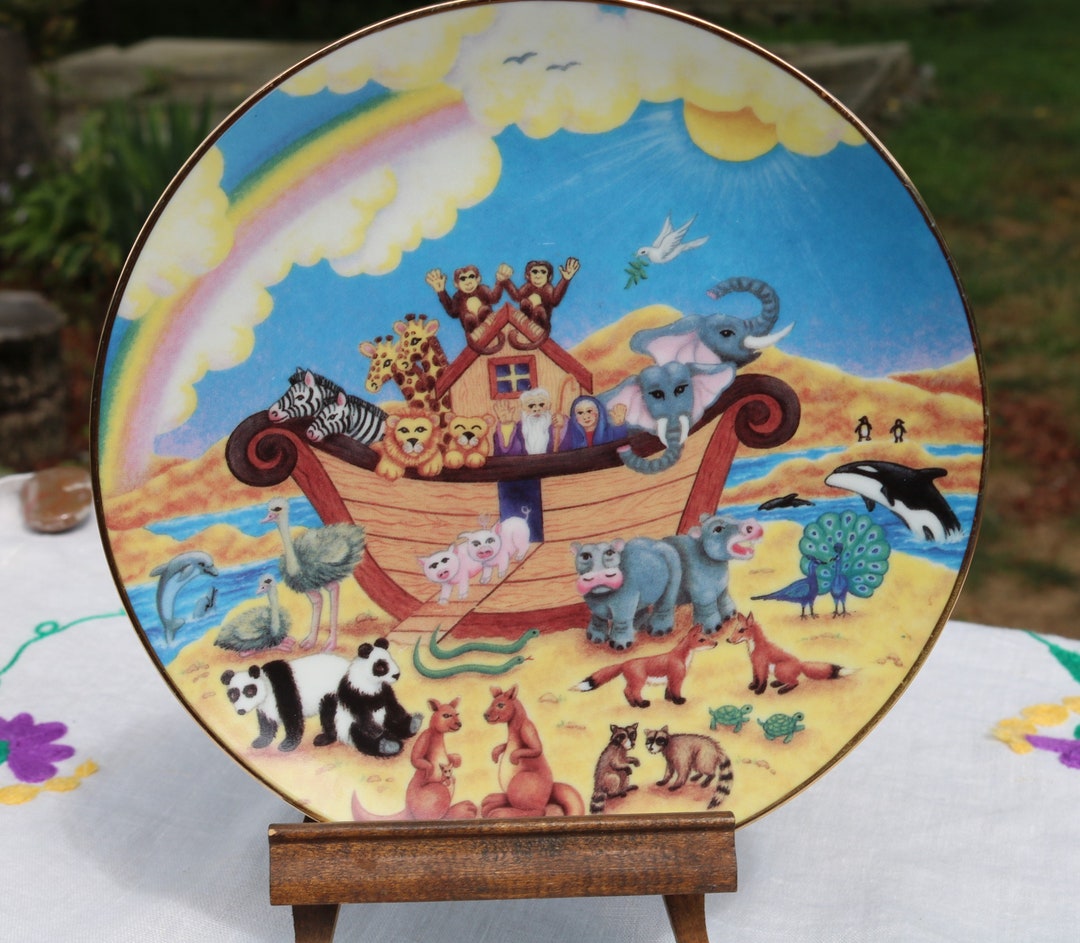 90s the RAINBOW of PROMISE Noah's Ark PLATE Decoration 8" by Linda ...