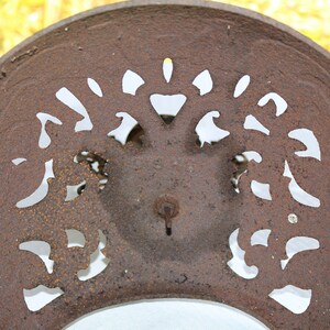 Antique SUMMIT Pot Belly STOVE TOPPER Yard Art Rusty Winged Urn Ornate ...