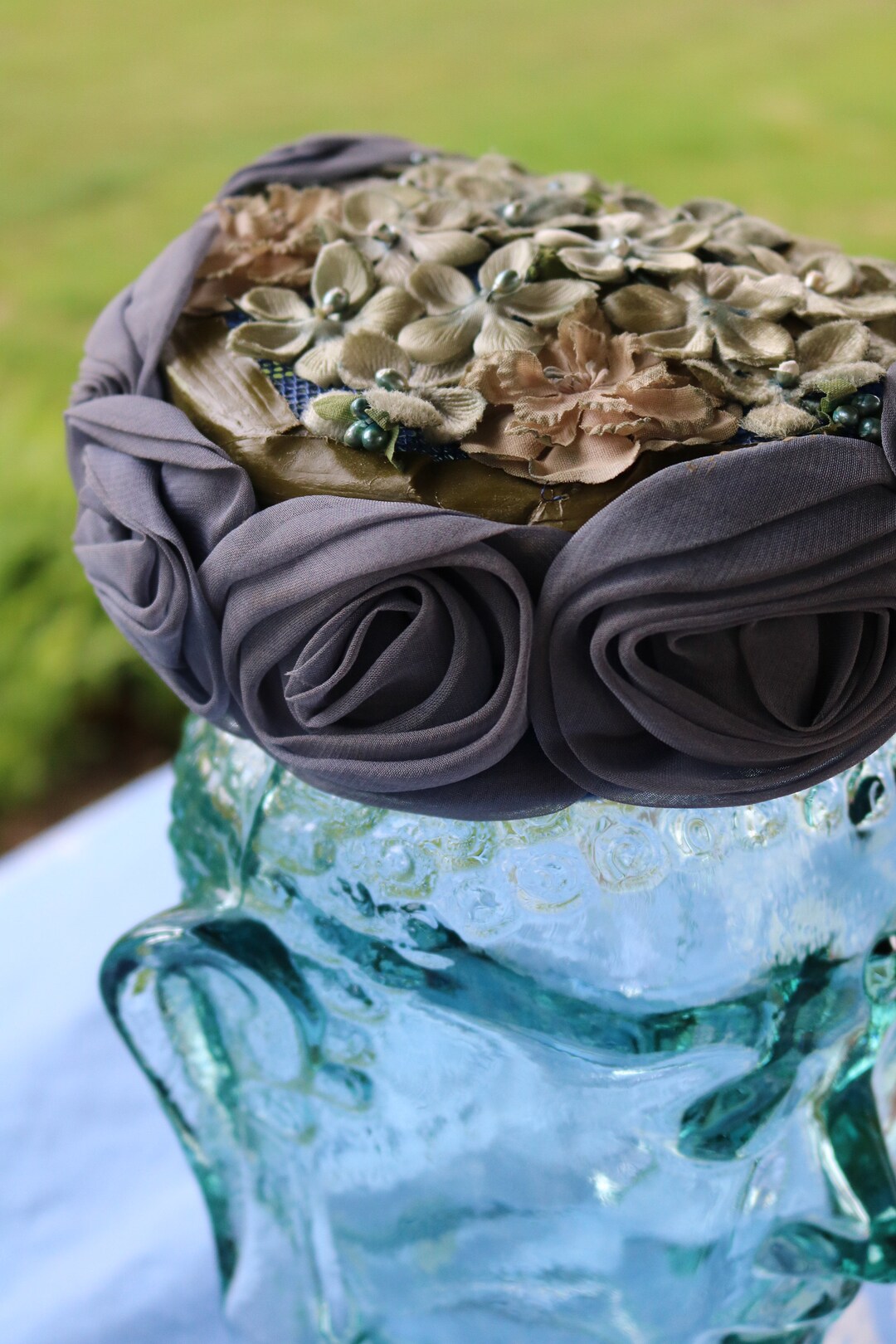 40s GRAY ROSES Hat for Repurpose Needs TLC Hat Maker Supply - Etsy