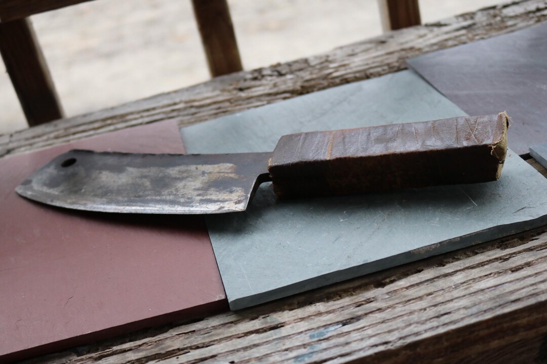 Very Old Heavy Duty Hand Made MEAT CLEAVER Butcher Knife Hand Wrought ...