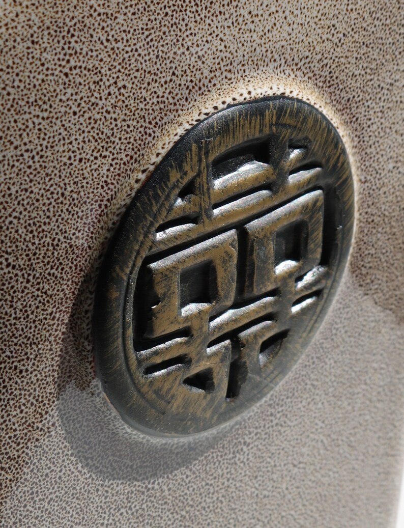 80s Ceramic Pointillism Asian Centerpiece BOTTLE VASE Beige - Etsy