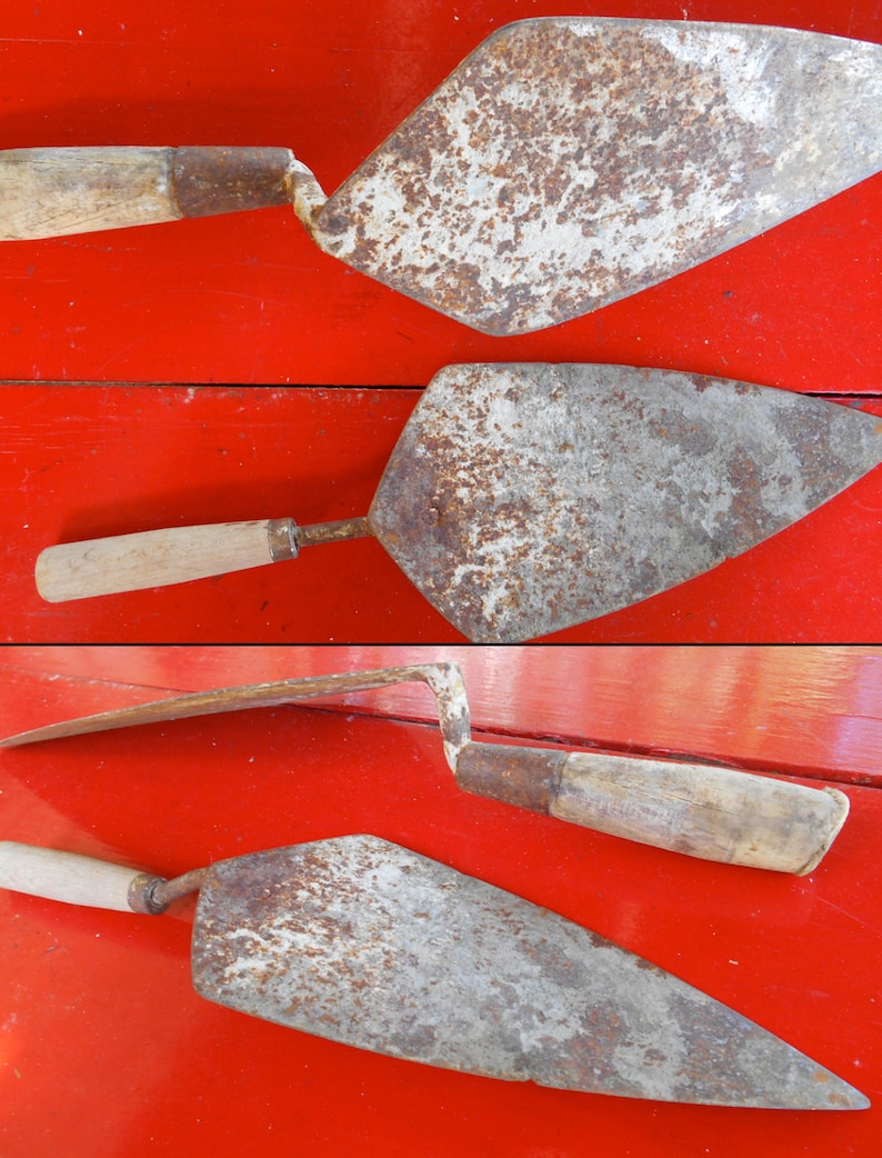 Set of Two Large Triangle TROWELS Building Art Projects Cement | Etsy