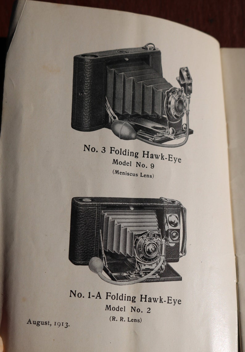 1913 Manual Eastman Kodak Folding Hawk-eye Camera 1-A and 3 - Etsy