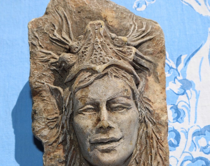 70s Chalkware Oceanic Mythology Woman Hanging 3d Plaque Hand Crafted - Etsy