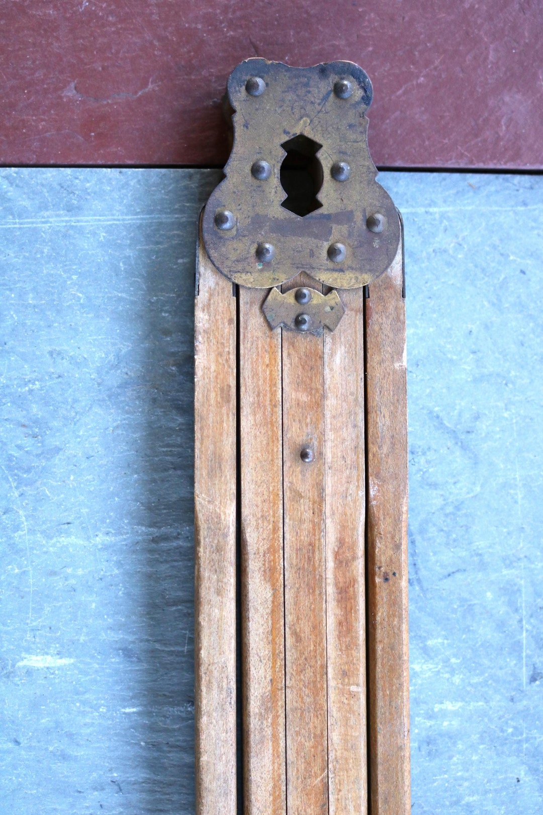 Early 1900s Camera TRIPOD Leg Wooden Brass for REPURPOSE Mixed Media ...