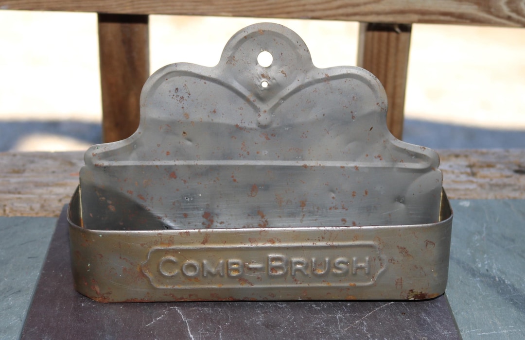 Antique Edwardian Hanging Tin COMB-BRUSH Holder Bathroom Decor RUSTY - Etsy