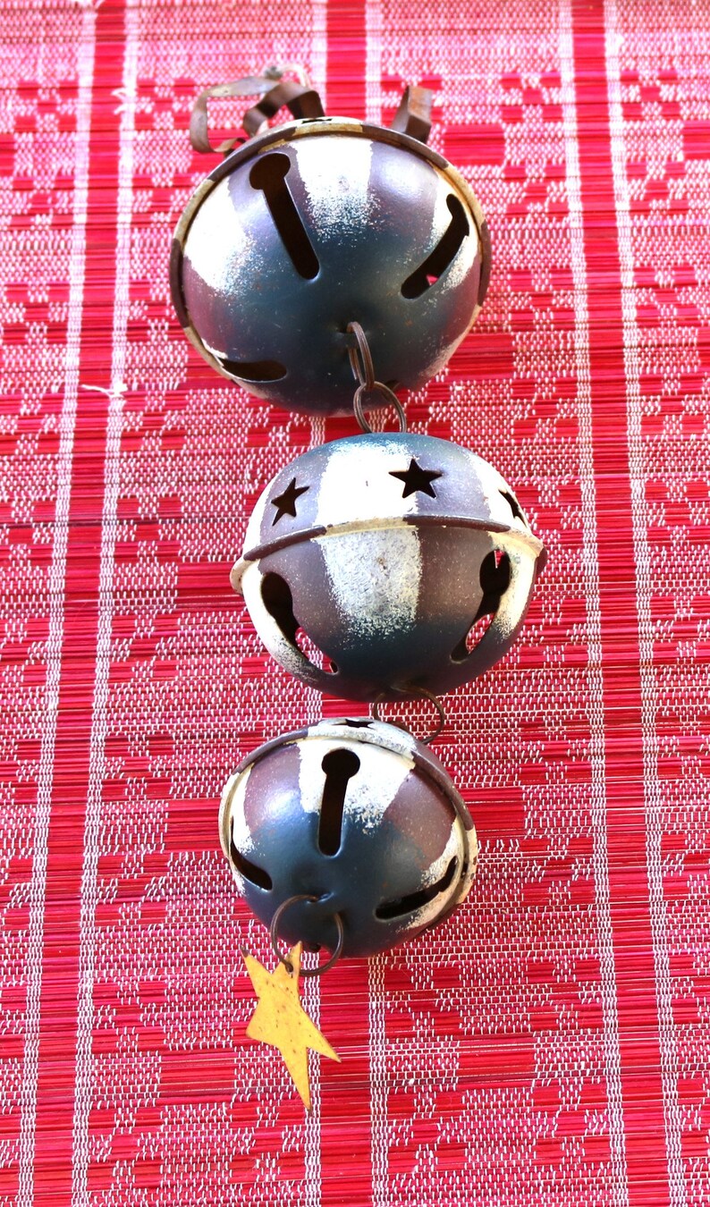 80s 90s AMERICAN Flag Hanging BELLS Red White and Blue Metal Folk ...
