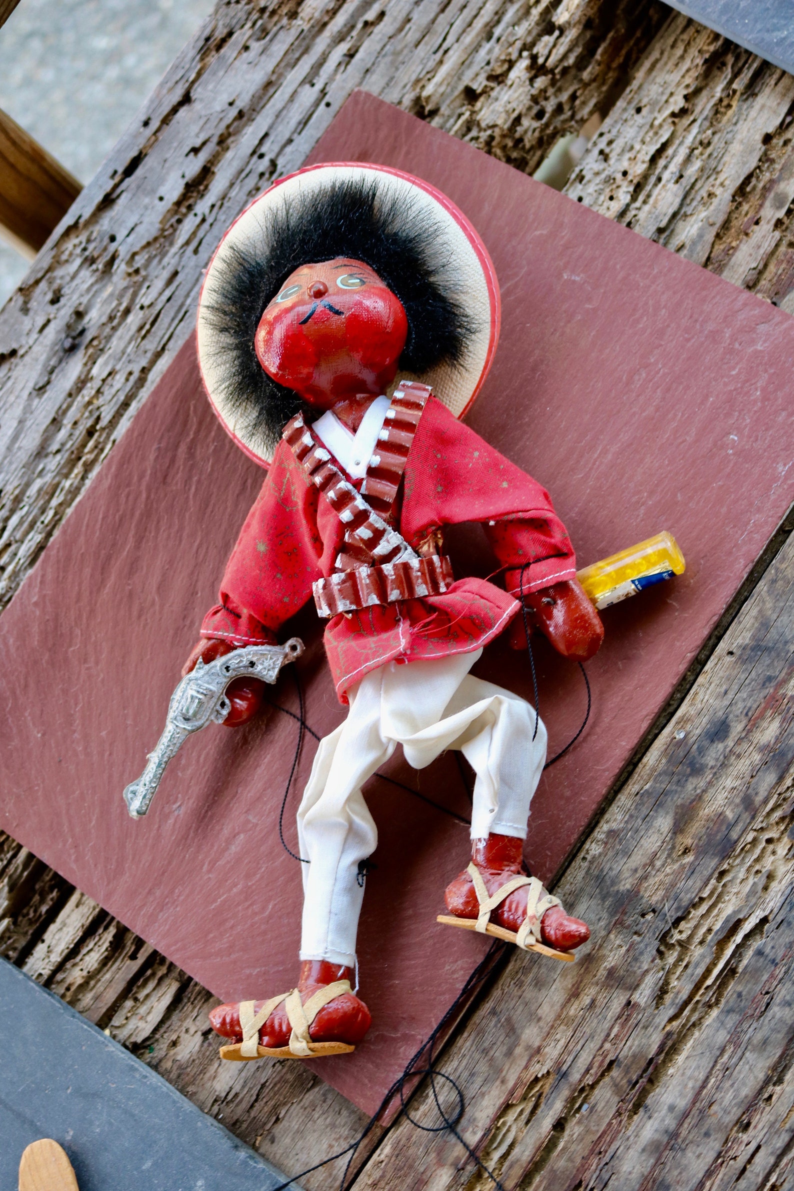 Vintage MEXICAN Puppet/marionette Paper Mache Head Hands and Feet Hand ...