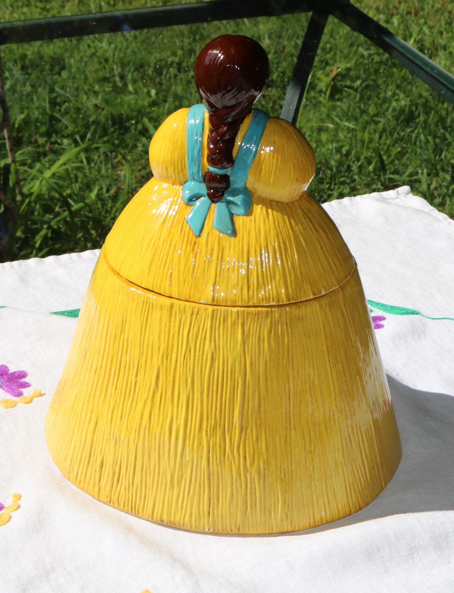 70s Ceramic CORNHUSK WOMAN Cookie JAR Country Folk Large - Etsy
