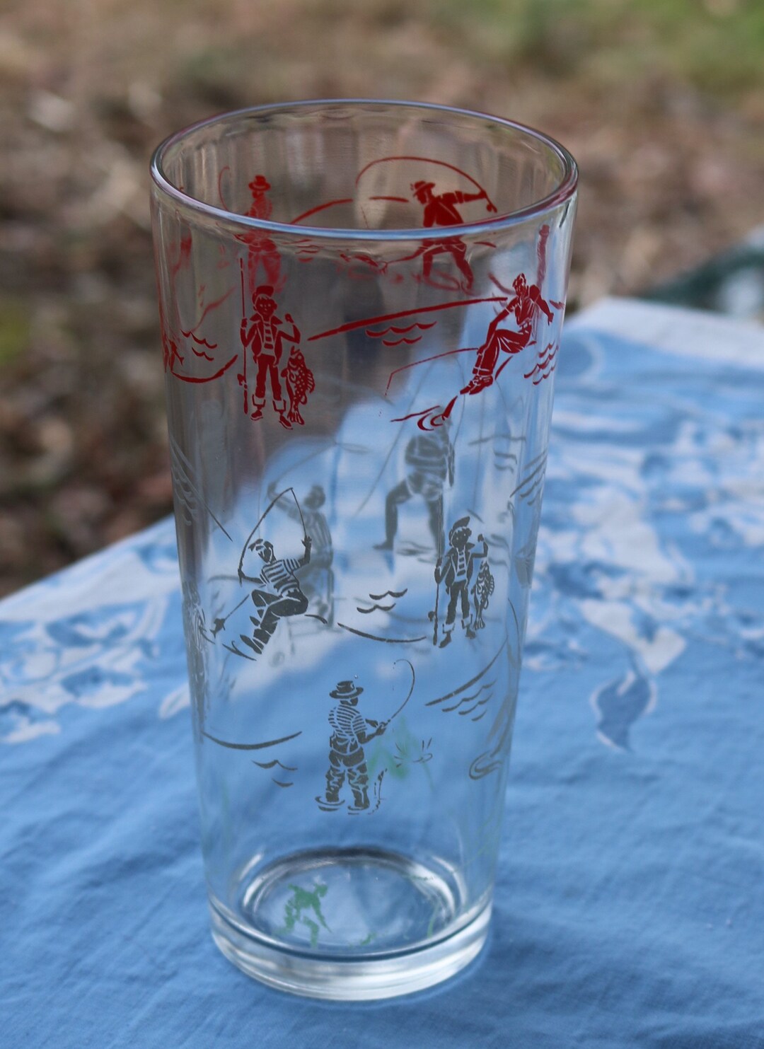 50s Ardent Angler Drinking Glass Flyfishing Ice Fishing Deep Sea ...
