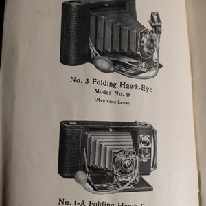 1913 Manual Eastman Kodak Folding Hawk-eye Camera 1-A and 3 - Etsy