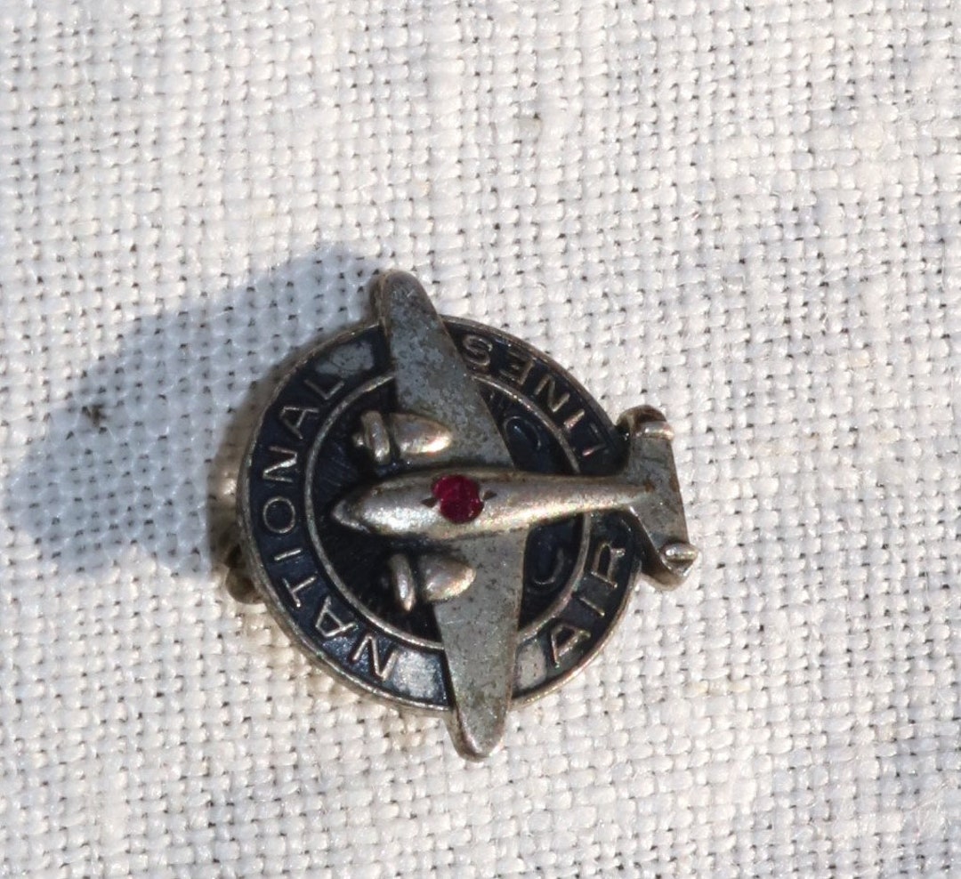 40s Deco NATIONAL AIRLINE Lapel Pin Sterling With Ruby LGB Balfour - Etsy