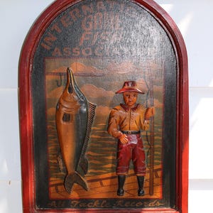 Vintage Wooden FISHING Themed 3d PLAQUE Fisherman Swordfish - Etsy