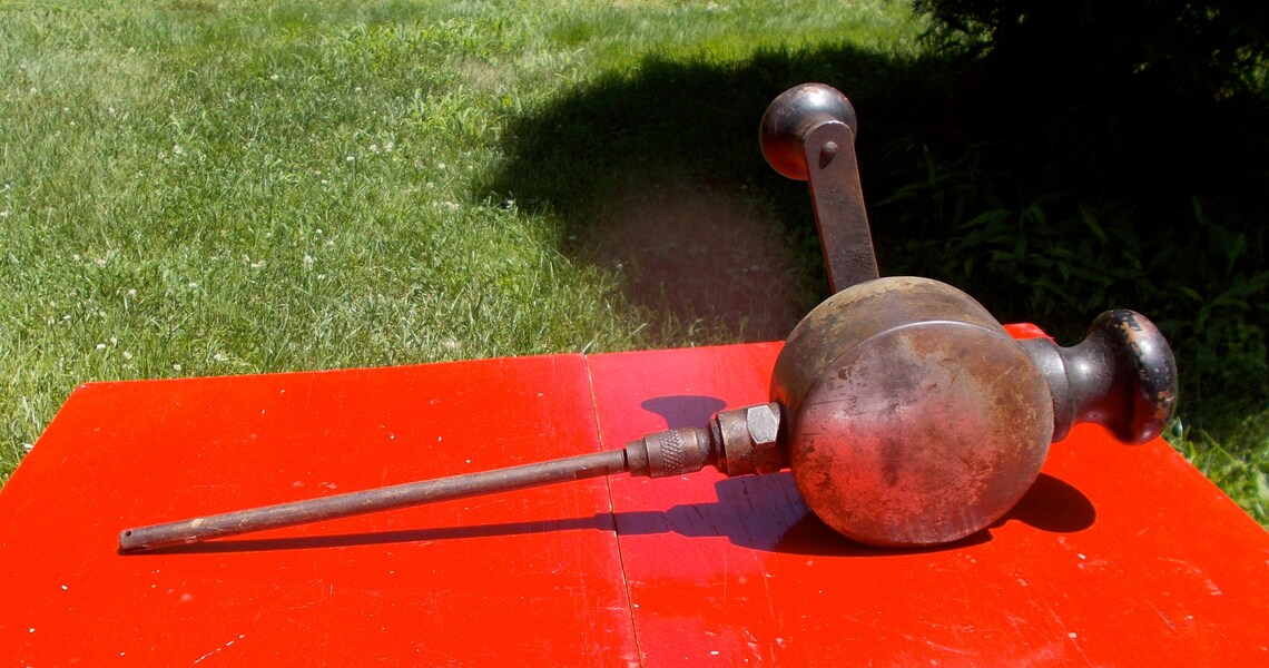 Very Old INDUSTRIAL Rotating Drill Type Tool Wooden Hand Knobs With ...