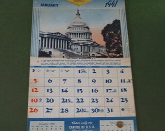 1941 Calendar - Etsy