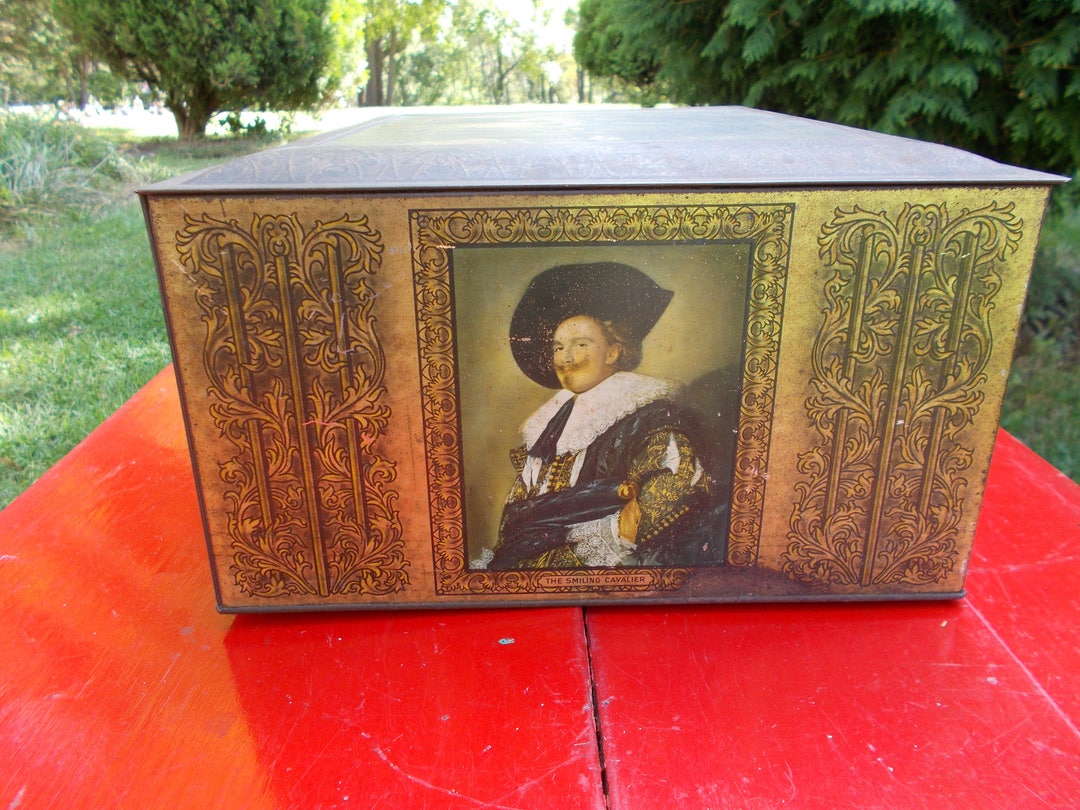 20s Vintage Tin Biscuit Box - AWESOME GRAPHICS -- Based on Medieval ...