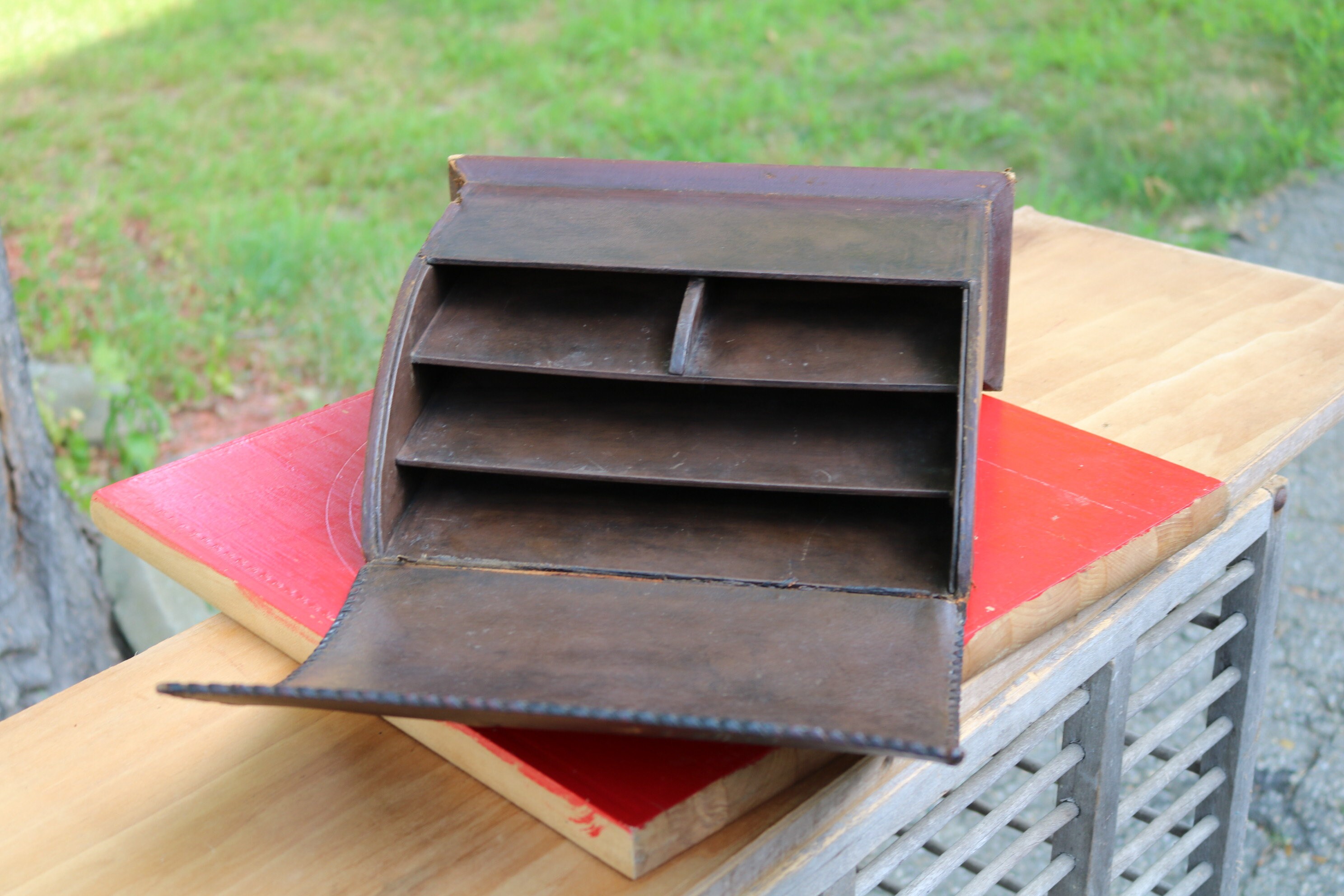 Very Old Heavy Leather Letter Paper Folder With a Hand Tooled | Etsy