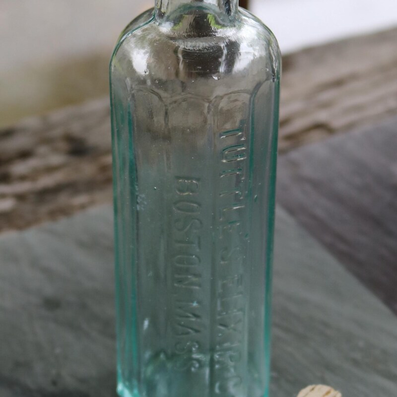 Aqua Glass Bottle - Etsy