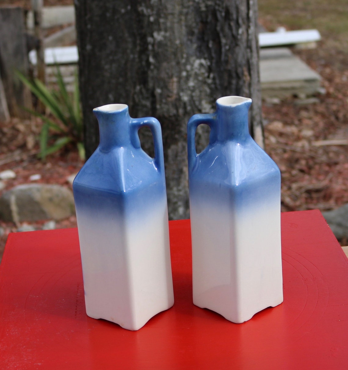 Vintage Ceramic Cruet Set Vinegar and Oil Made in - Etsy