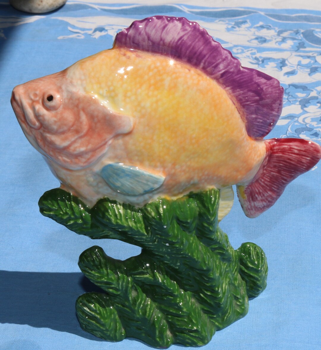 80s Hand Painted AQUARIUM STATUE Fish Colorful 5 1/2 Tall - Etsy