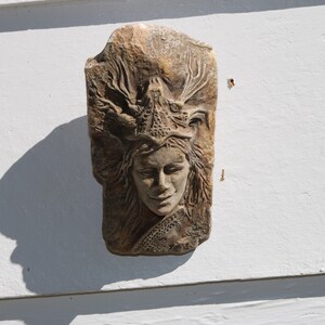 70s Chalkware Oceanic Mythology Woman Hanging 3d Plaque Hand Crafted - Etsy