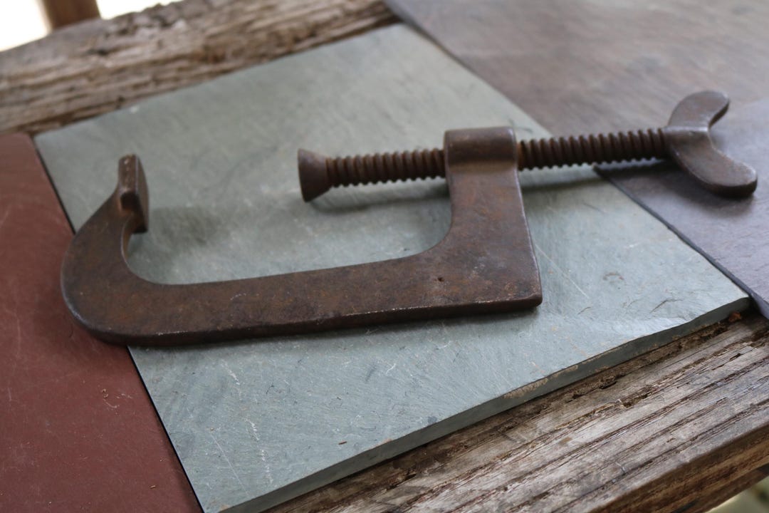 Antique C CLAMP Extra Large Carbon Steel Woodworking Tool Supply Turn ...