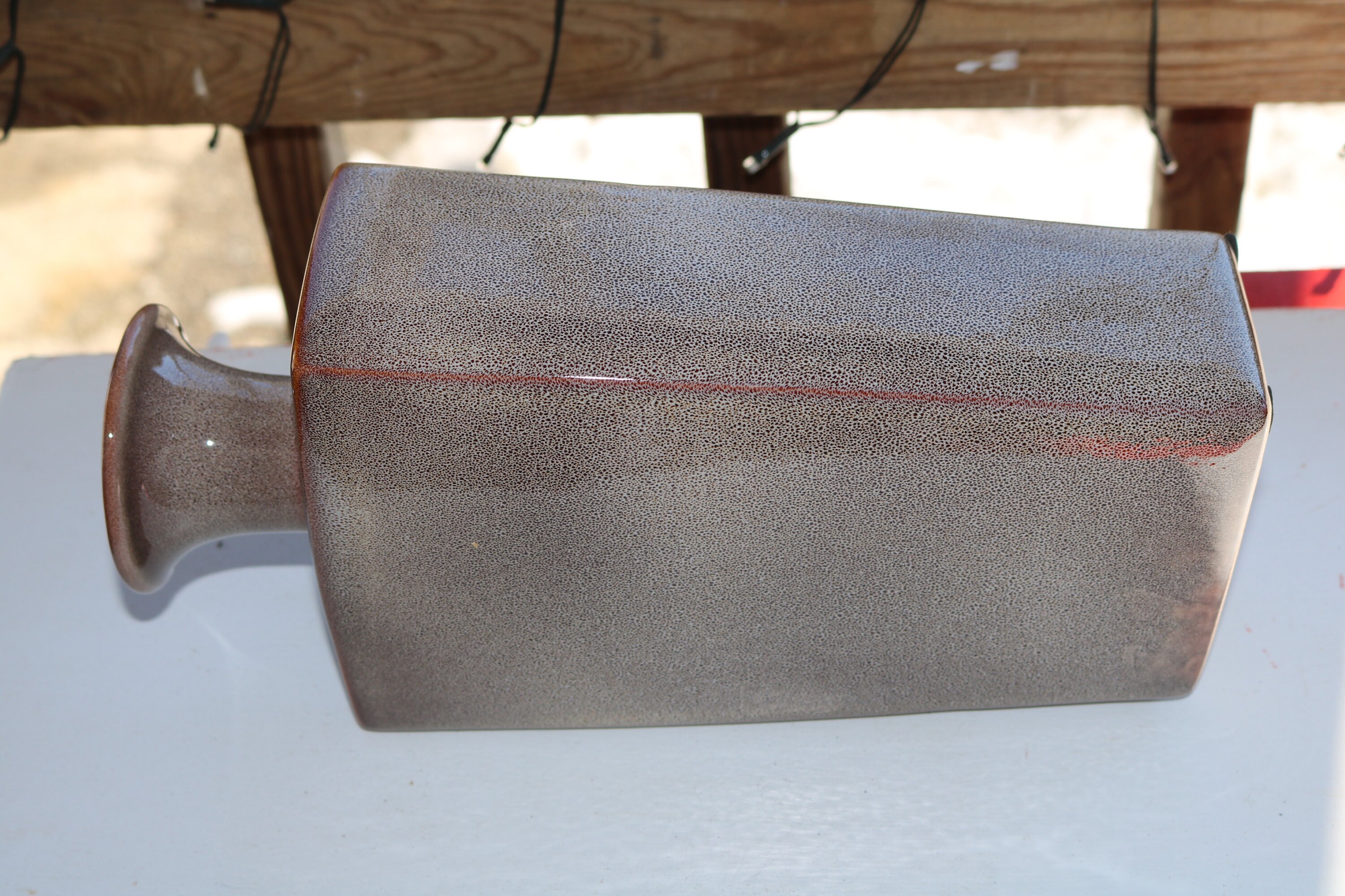 80s Ceramic Pointillism Asian Centerpiece BOTTLE VASE Beige | Etsy