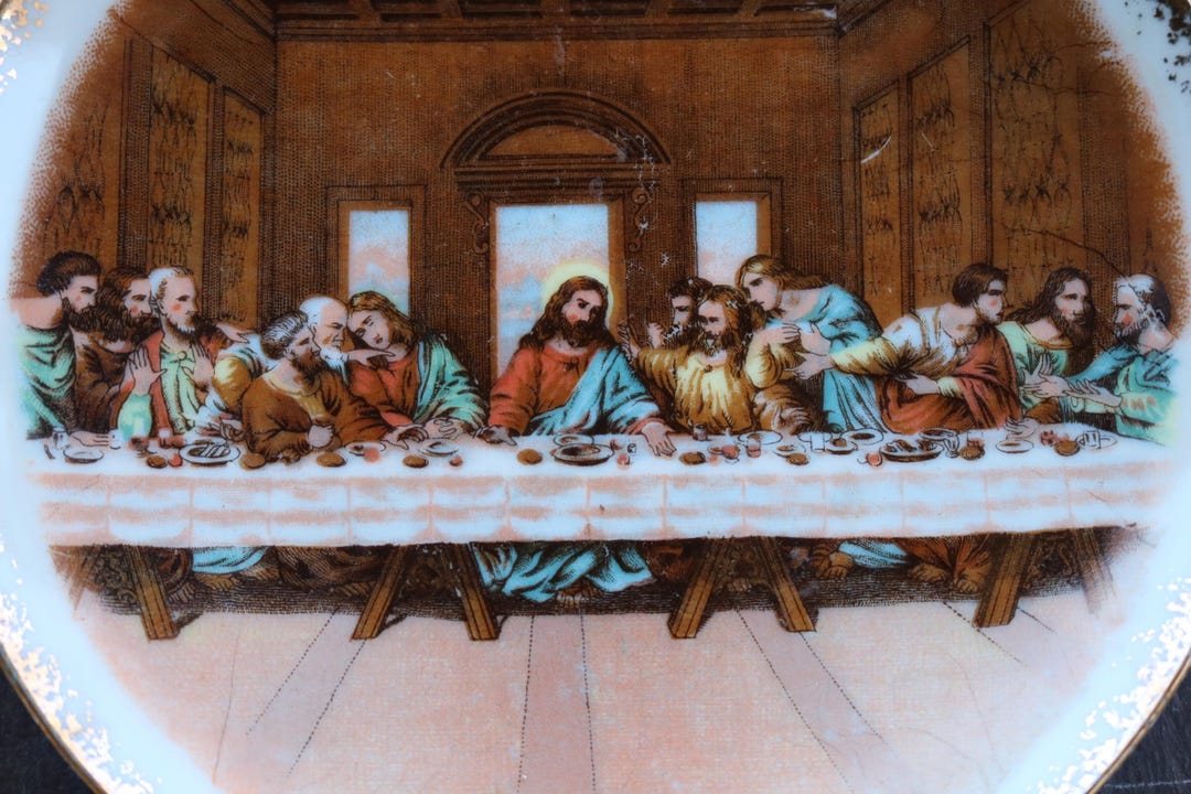 Late 40s Early 50s LAST SUPPER Plate Japan #7660 Gold Speckled Rim - Etsy