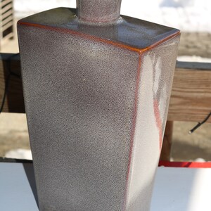 80s Ceramic Pointillism Asian Centerpiece BOTTLE VASE Beige Black and ...
