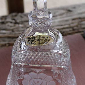 60s West German Hand Cut Crystal Glass BELL 24% Lead Crystal Frosted ...