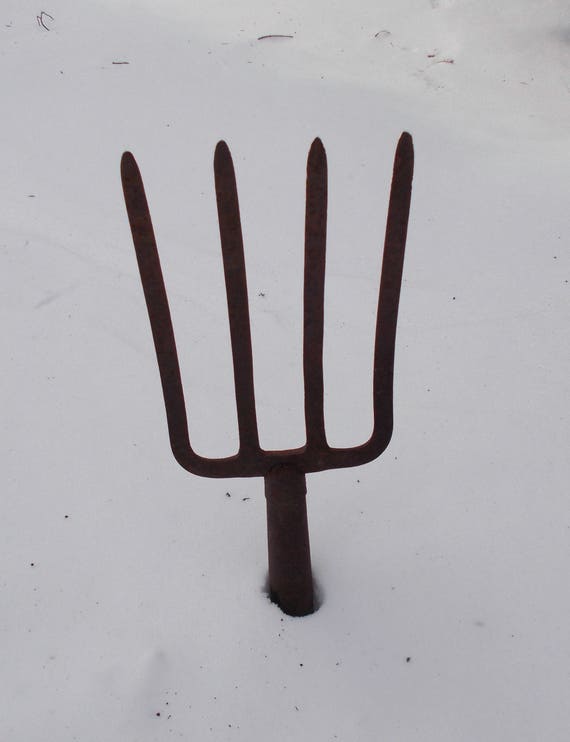 Vintage Four Pronged Heavy Duty Pitchfork New England Farm Salvage ...