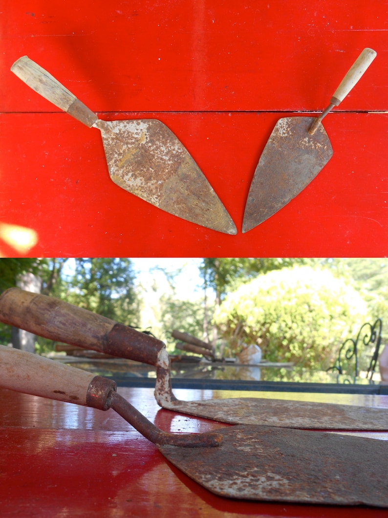 Set of Two Large Triangle TROWELS Building Art Projects Cement Glue ...