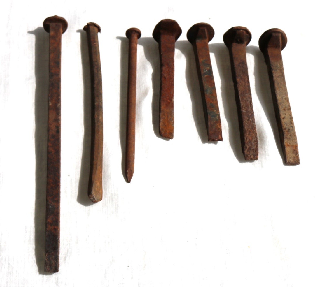 Set of Seven Large Heavy Duty Spikes From an Old New England Barn They ...