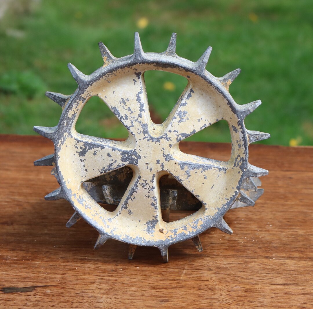 Set of TWO CAST Metal Spikey WHEELS 7 1/2 for Repurpose - Etsy
