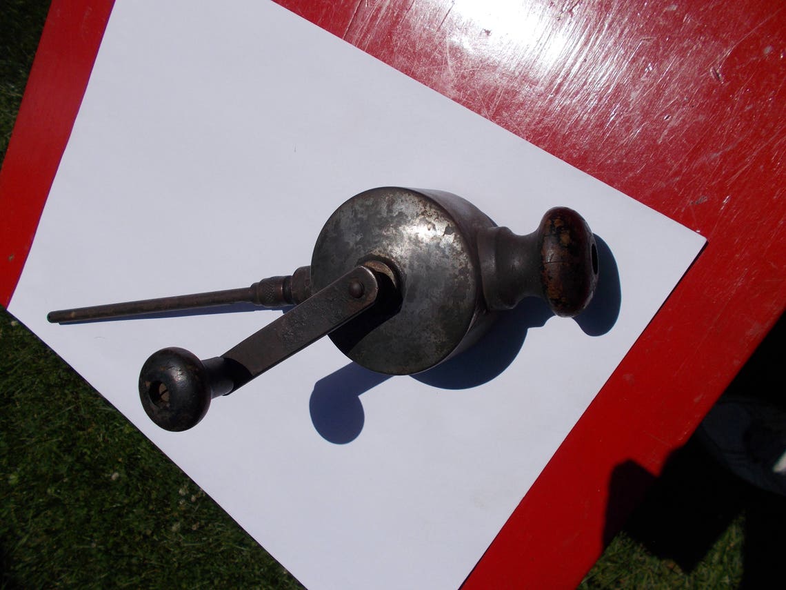 Very Old INDUSTRIAL Rotating Drill Type Tool Wooden Hand Knobs With ...