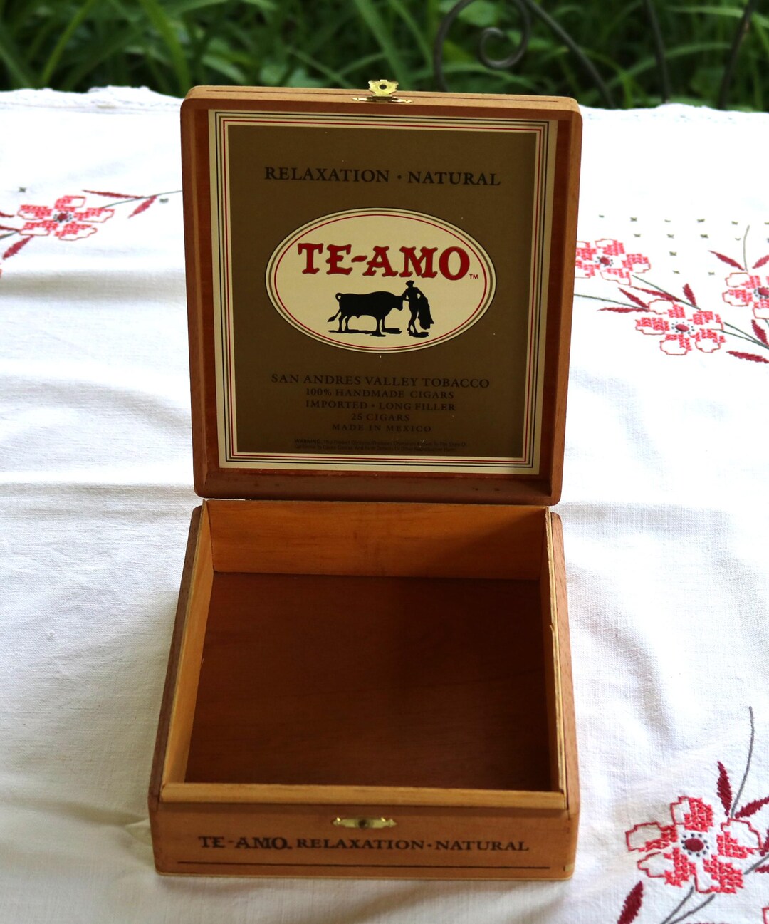 80s Wooden TE-AMO Cigar Box San Andres Valley Tobacco Mexican ...