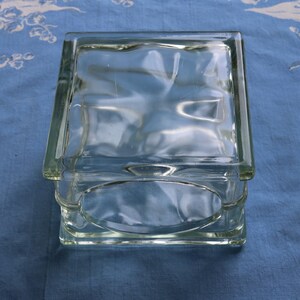 50's Clear GLASS BLOCK for Repurpose Top Opening Holds Water Supply - Etsy