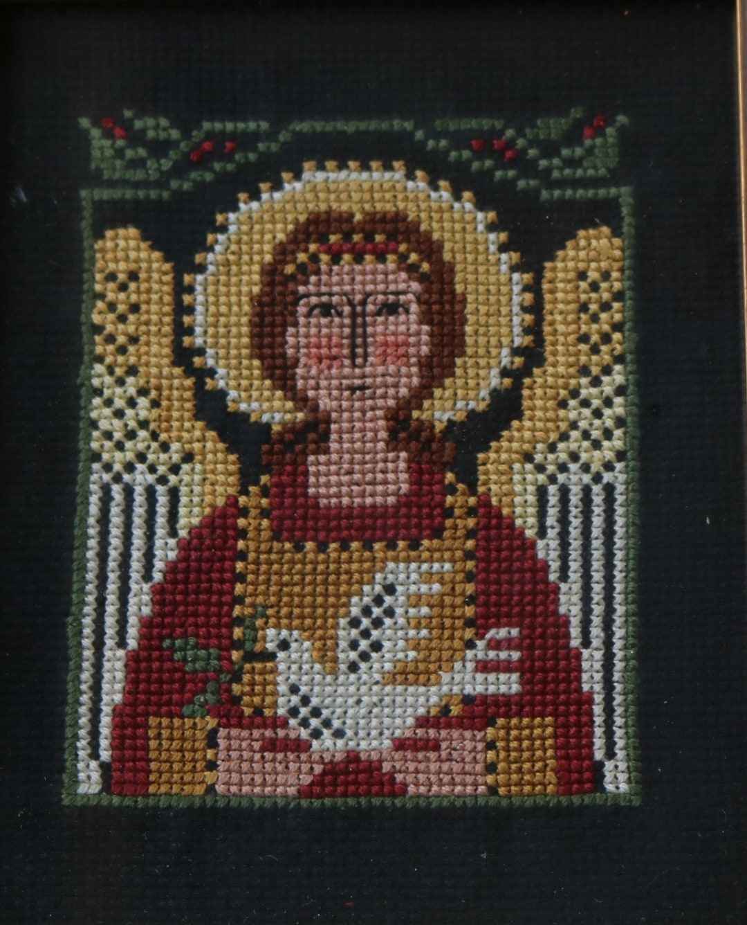 Hand Crafted NEEDLEPOINT ANGEL and Dove of PEACE Framed - Etsy