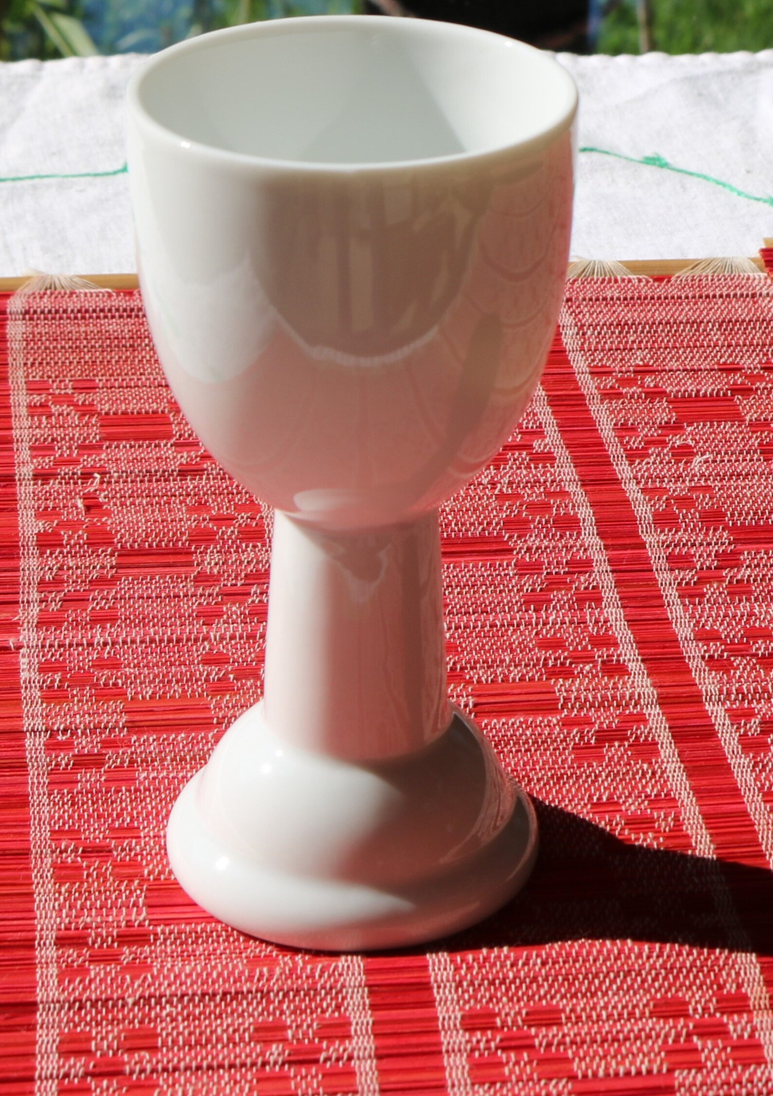 80s White Glass WEDDING CHALISE Cross With Two Rings - Etsy