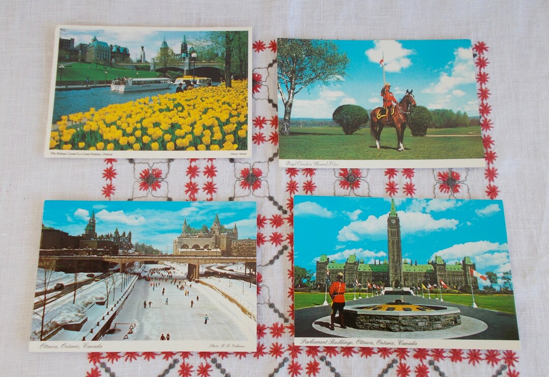 Four 1970's CANADIAN POSTCARDS UNUSED Ottawa Ontario Canada Scrapbook ...