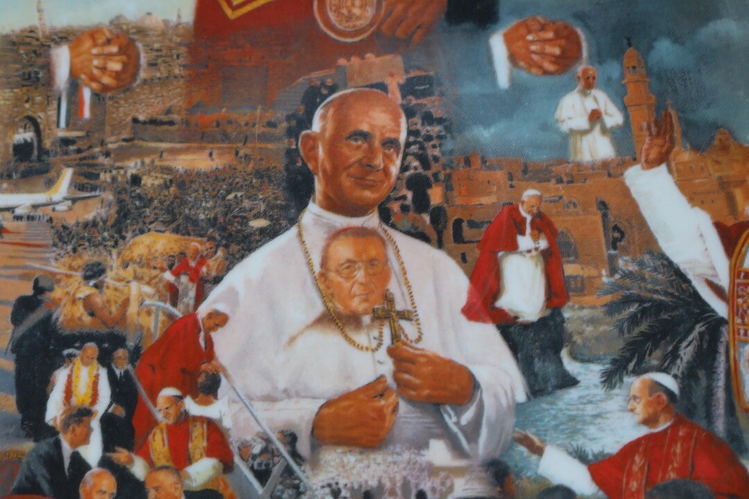1978 Pope Paul VI "the Pilgrim of Peace" Collector Plate by the Ghent ...