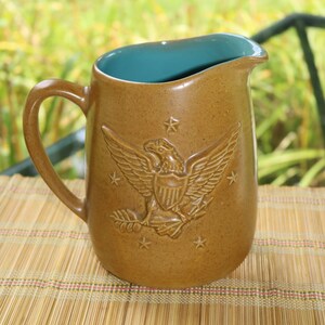 Large American FEDERAL EAGLE Pottery PITCHER 64 Ounce by Chatham ...