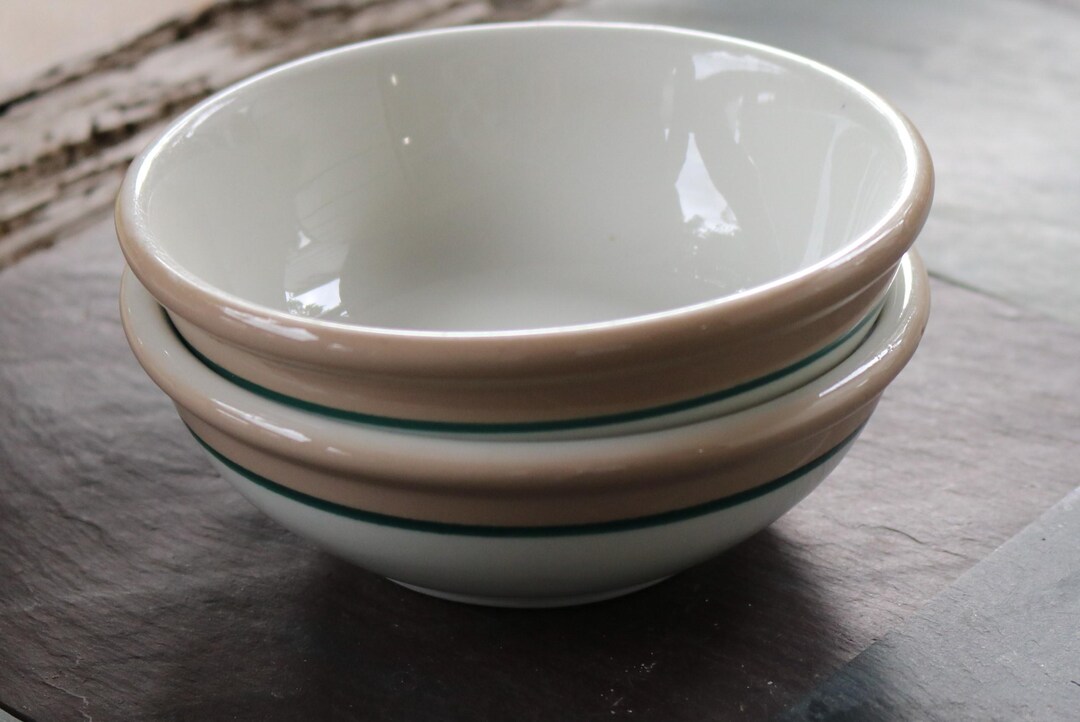 60s CARIBE Puerto Rico Restaurant Ware Set of TWO BOWLS Beige and White ...