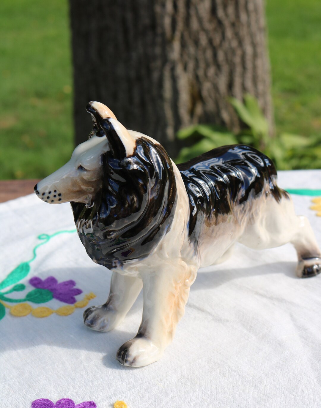 60s Large Ceramic COLLIE DOG FIGUERINE Heavy - Etsy