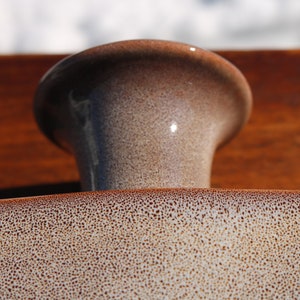 80s Ceramic Pointillism Asian Centerpiece BOTTLE VASE Beige Black and ...