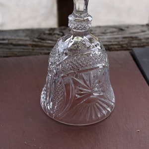 60s West German Hand Cut Crystal Glass BELL 24% Lead Crystal Frosted ...